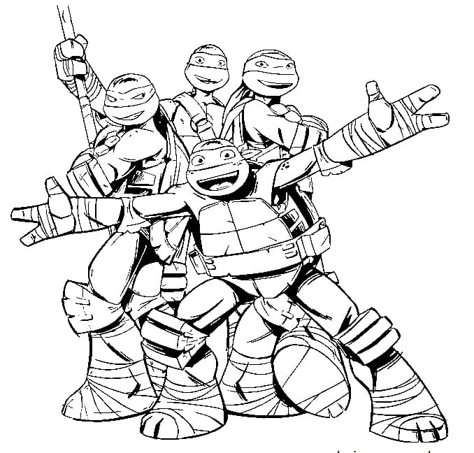 Tô màu Ninja Rùa Cực Thú Vị - Trang Tô Màu Cho Bé