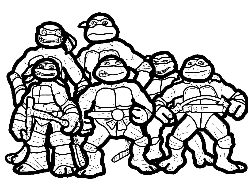 Tô màu Ninja Rùa Dành Cho Trẻ - Trang Tô Màu Cho Bé