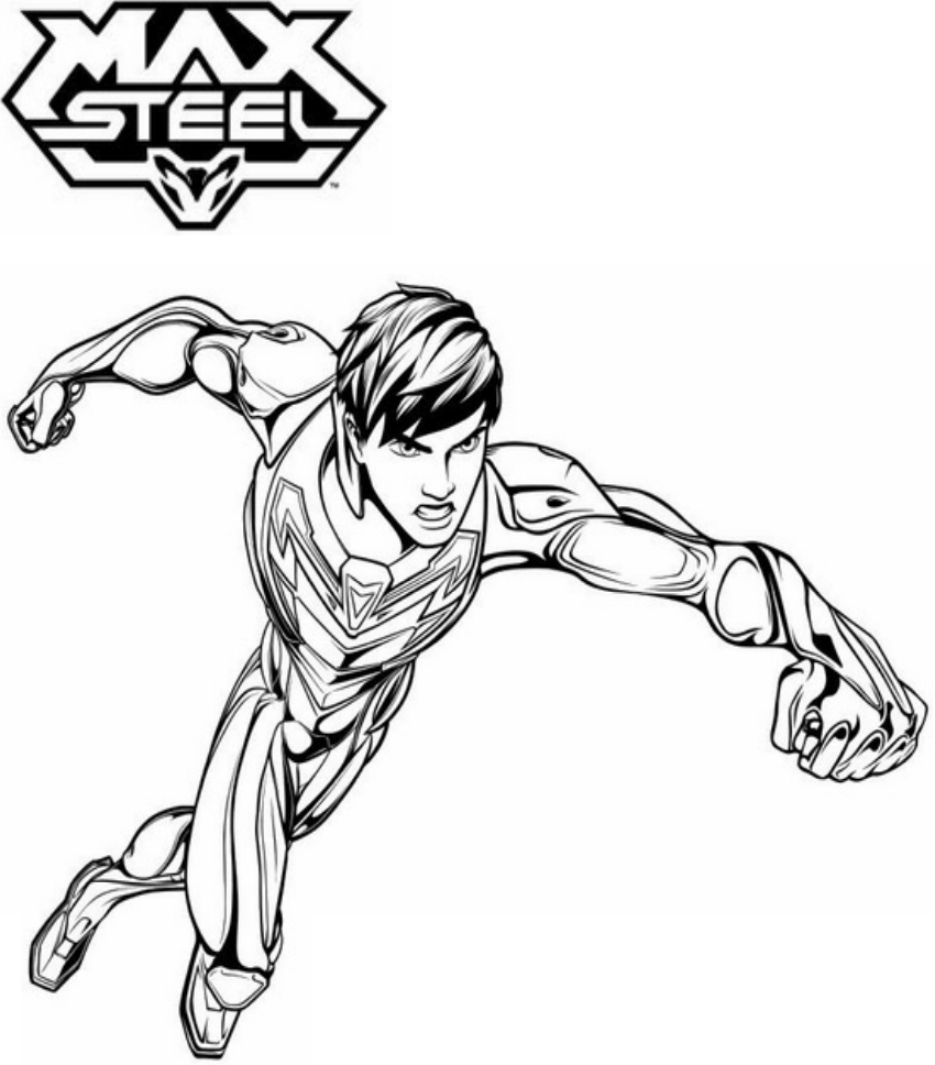 Tô màu max steel đang chiến đấu 2 - Trang Tô Màu Cho Bé