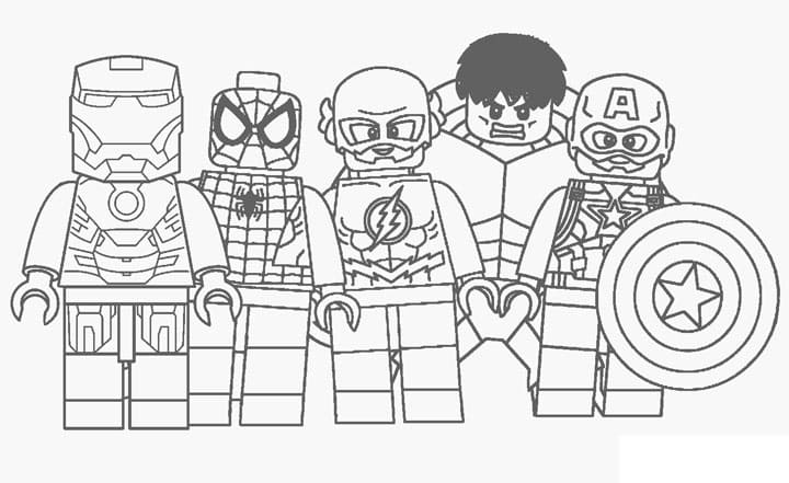 Tô màu Lego Avengers Dễ Thương - Trang Tô Màu Cho Bé
